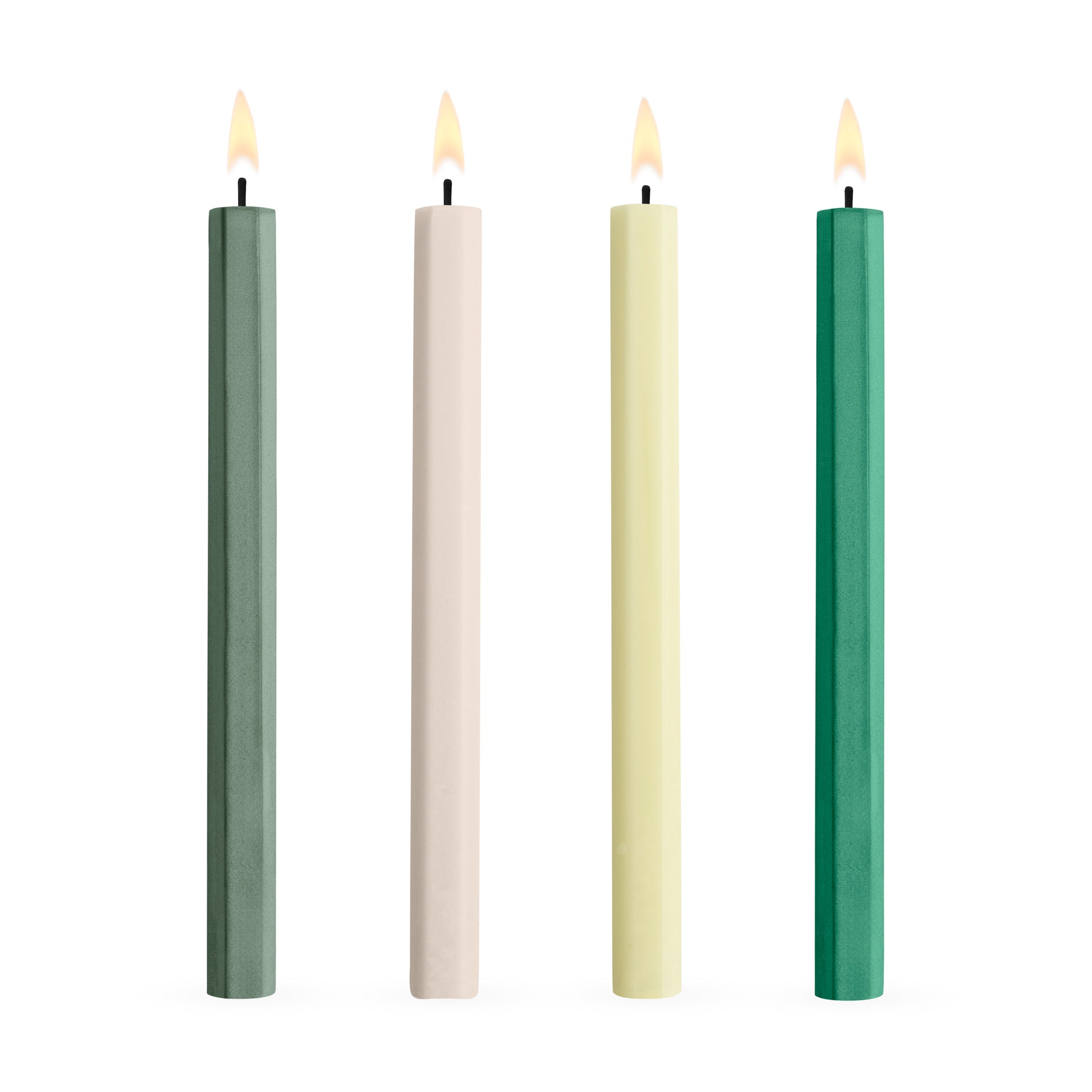 HAY Shape Candles - Set of 4 - Greens/ Whites – MoMA Design Store