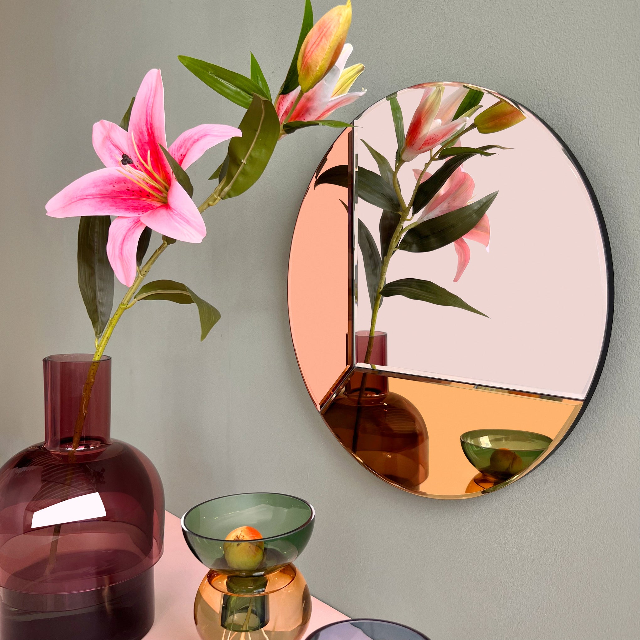 Round Mosaic Mirror - Pink/ Gold – MoMA Design Store