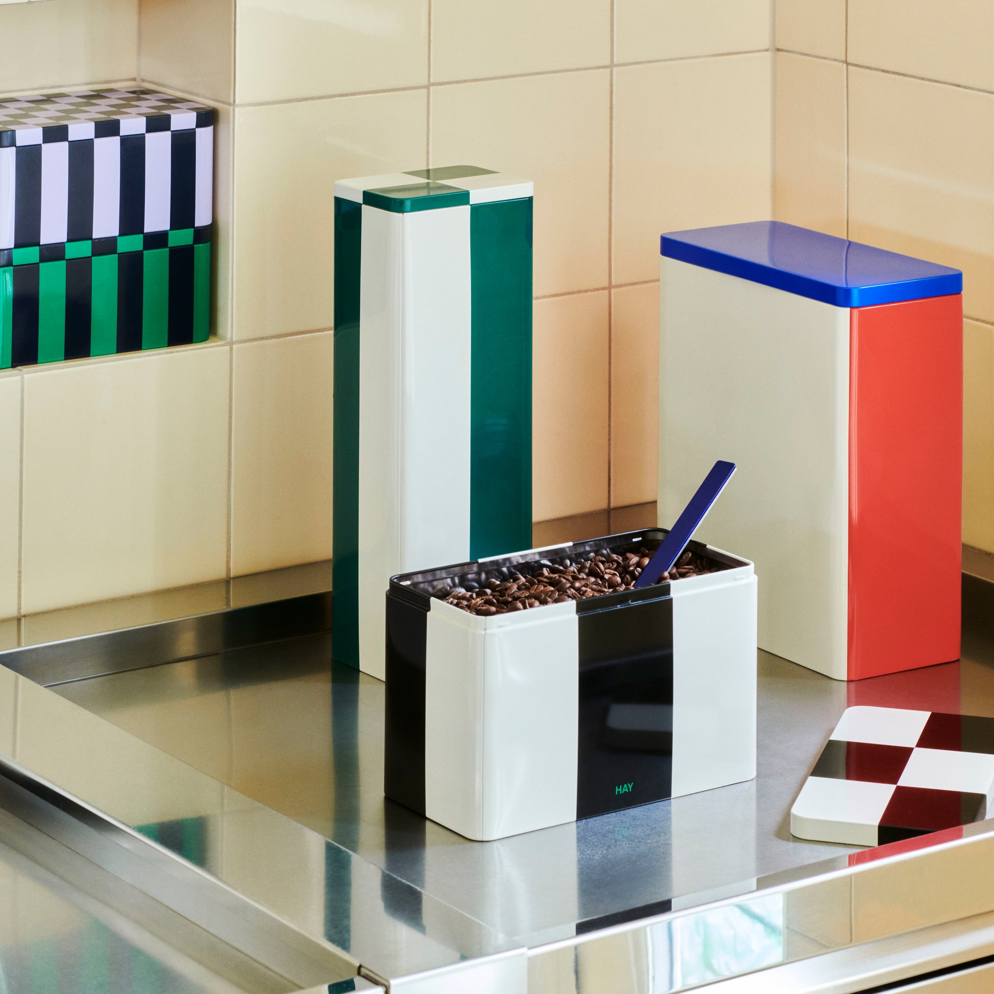HAY Tin Container - Black/ Off White – MoMA Design Store
