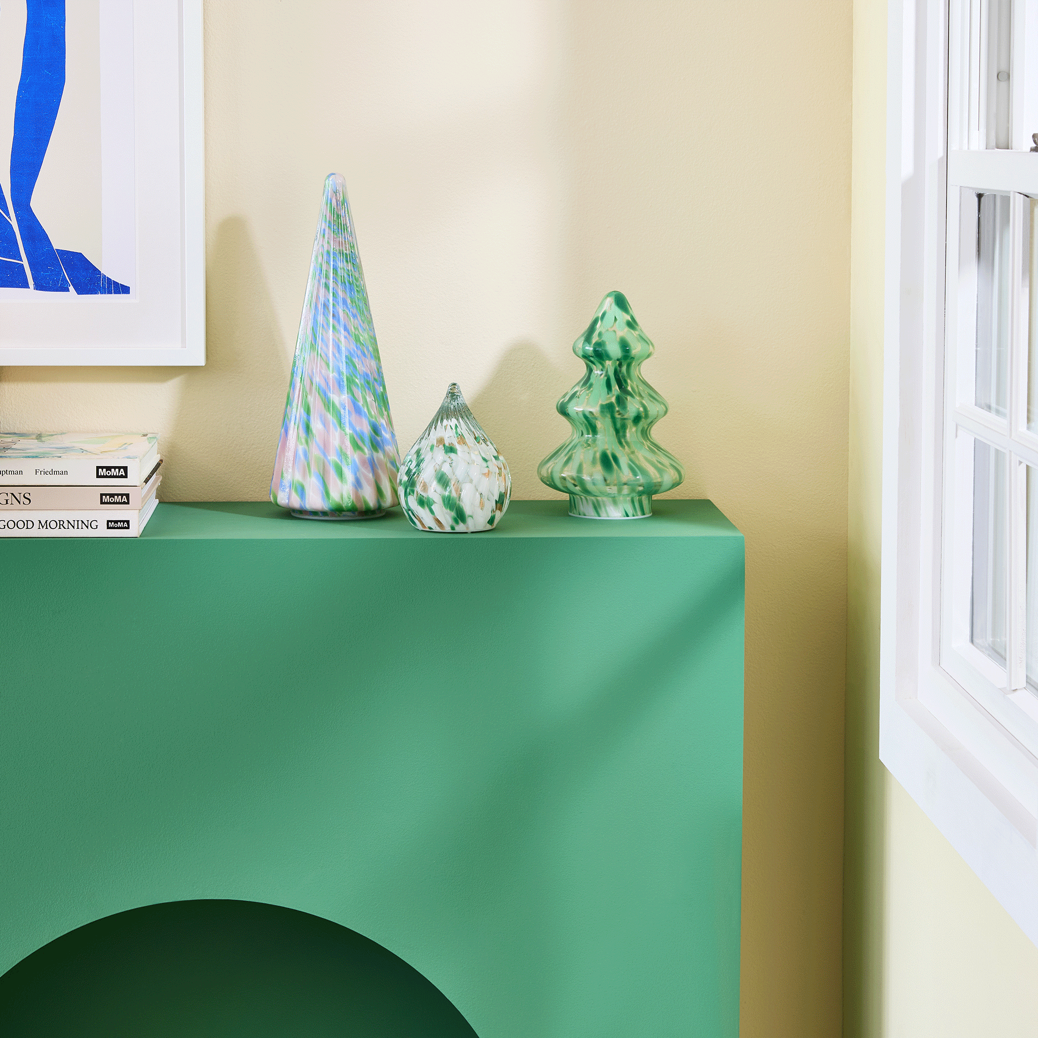 LED Lighted Marbled Glass Holiday Decor - Marbled Snowdrop – MoMA ...