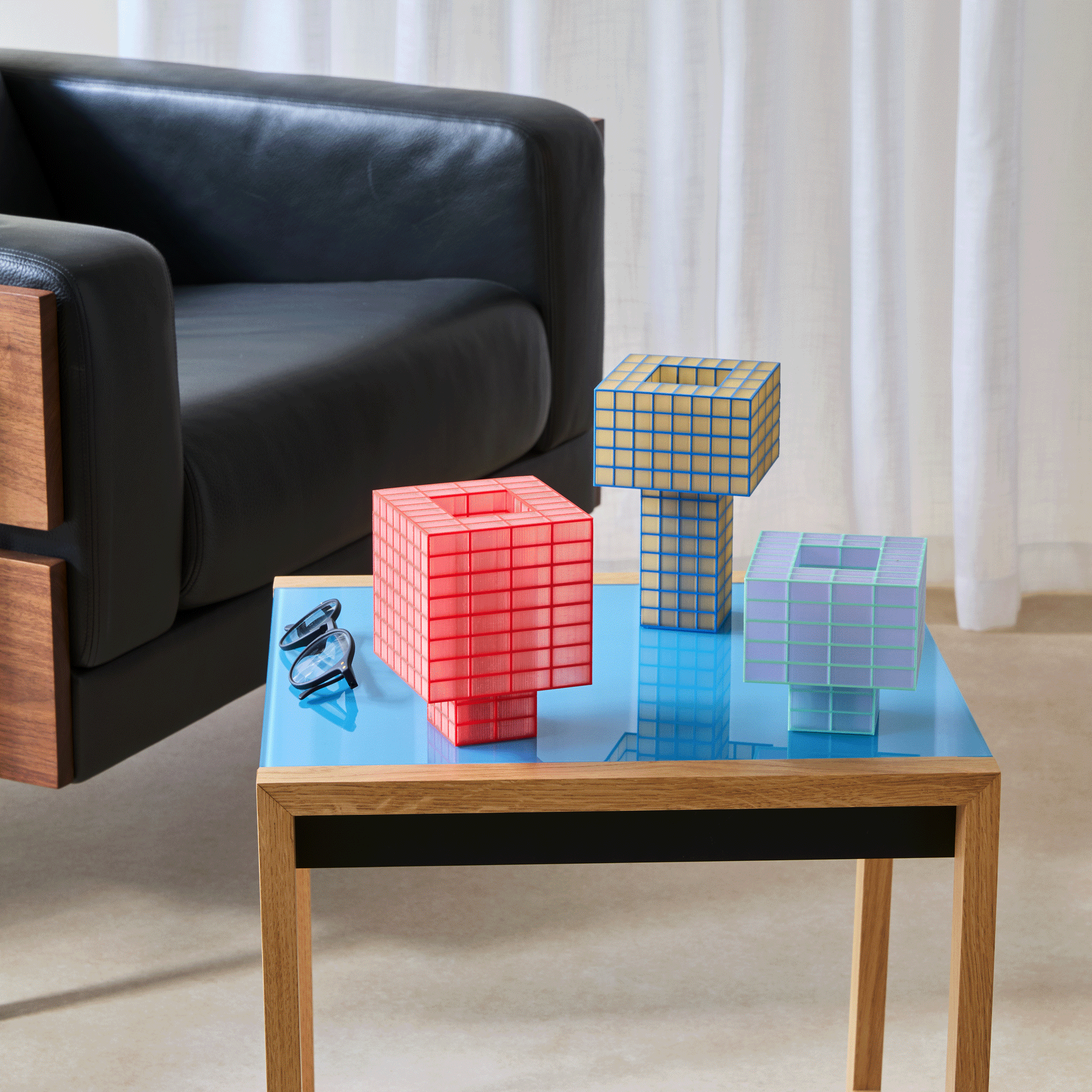 Tesser Portable Lamp - Yellow/ Blue – MoMA Design Store