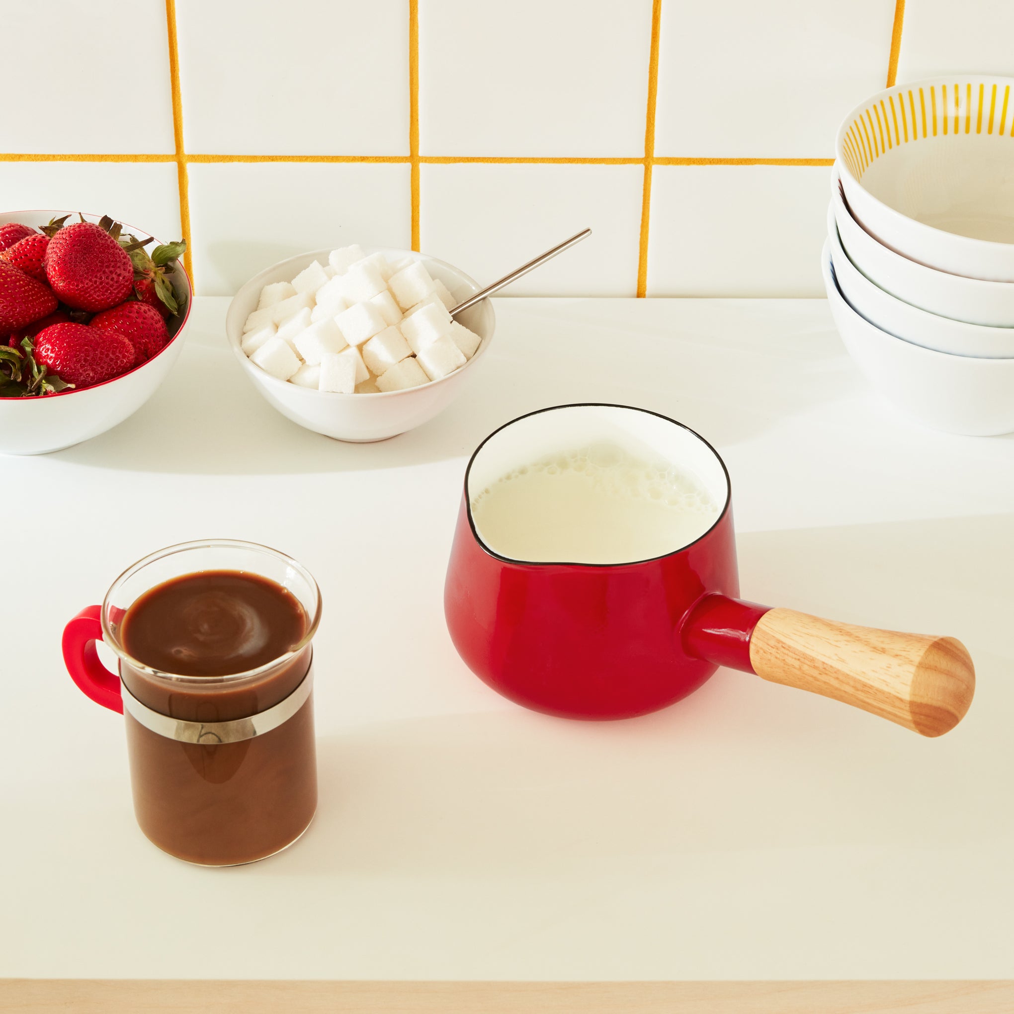 Porcelain Enamel Milk Pan - Red – MoMA Design Store