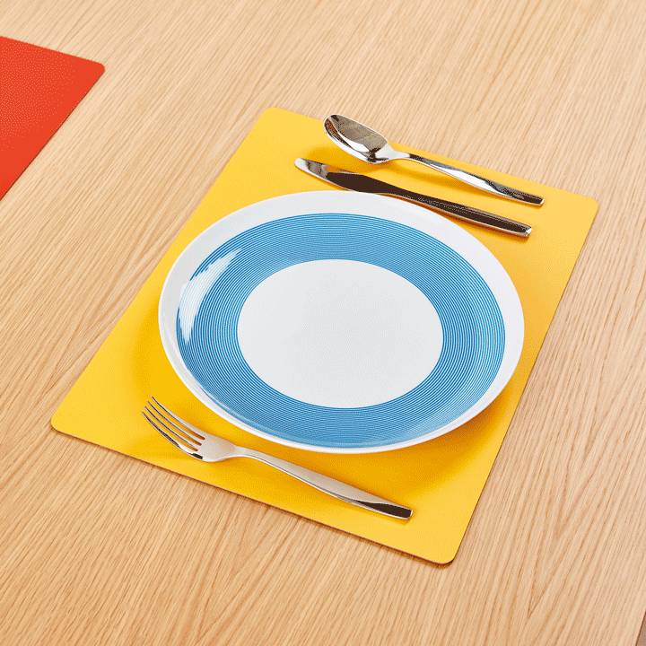 Dual-Sided Recycled Leather Placemat - Yellow/ Light Grey – MoMA Design ...