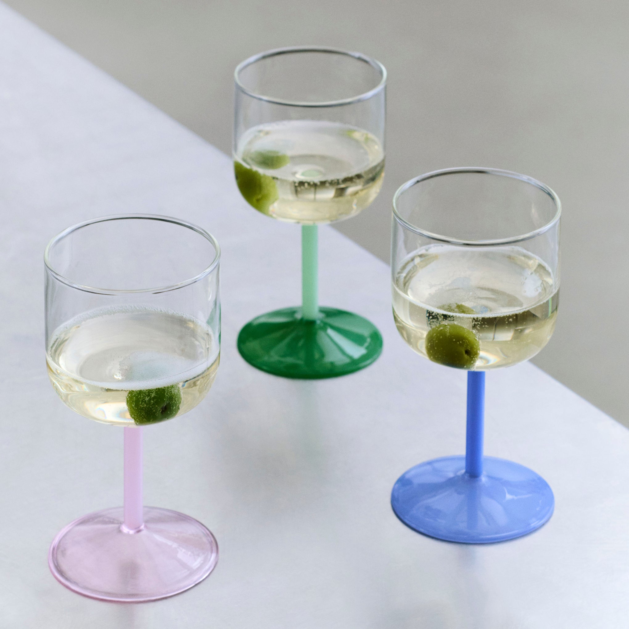HAY Tint Wine Glasses - Set of 2 - Clear/ Jade Light Blue – MoMA Design ...