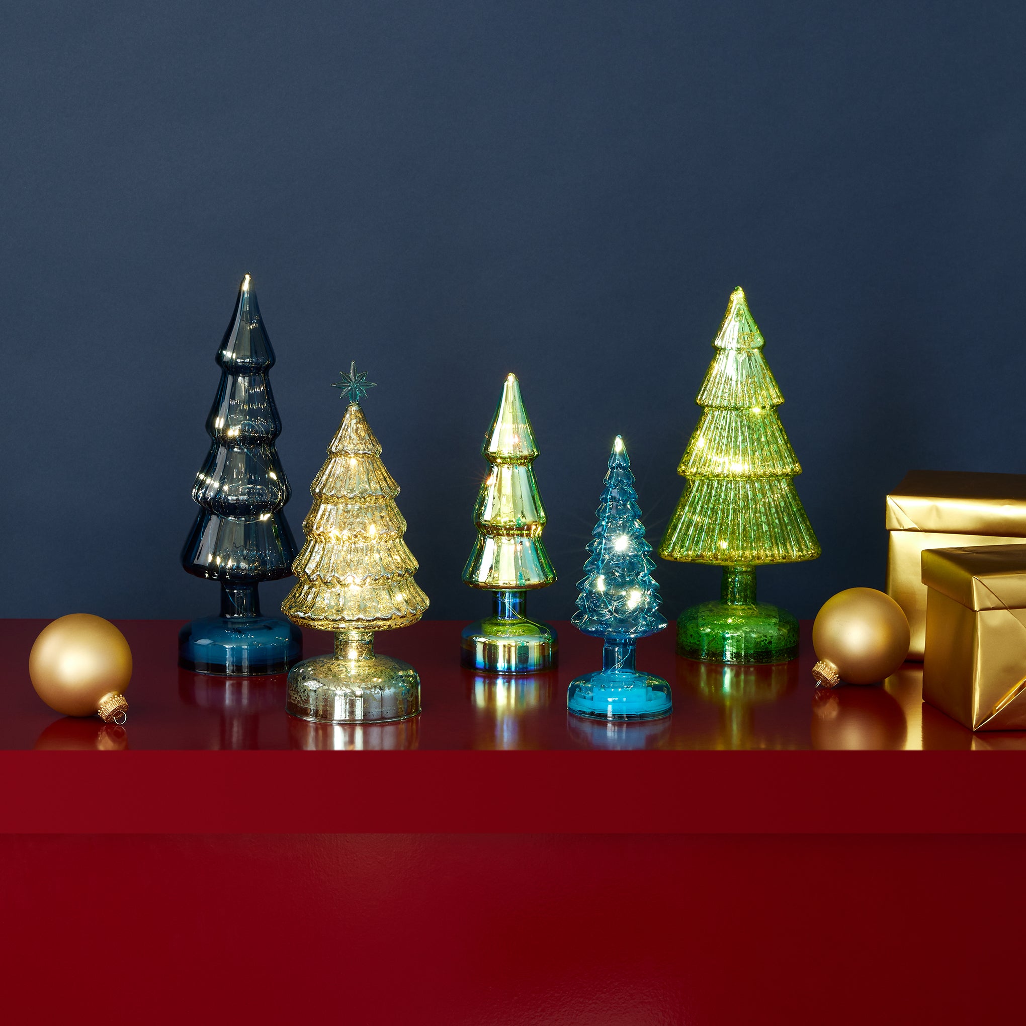 MoMA Colorful LED Lighted Trees - Set of 5 - Small - Blue – MoMA Design ...