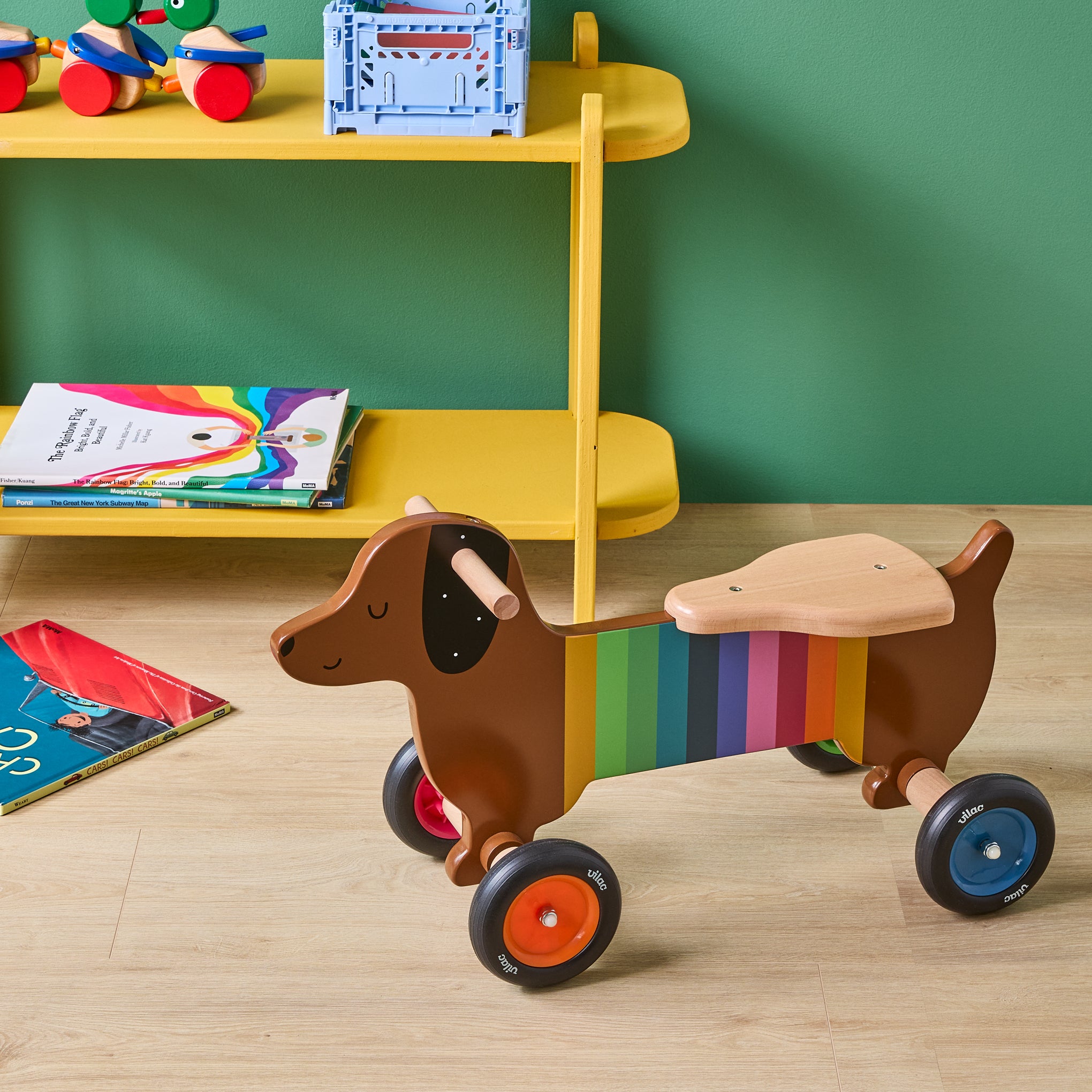 Vilac Dachshund Hot Dog Rider Toy – MoMA Design Store