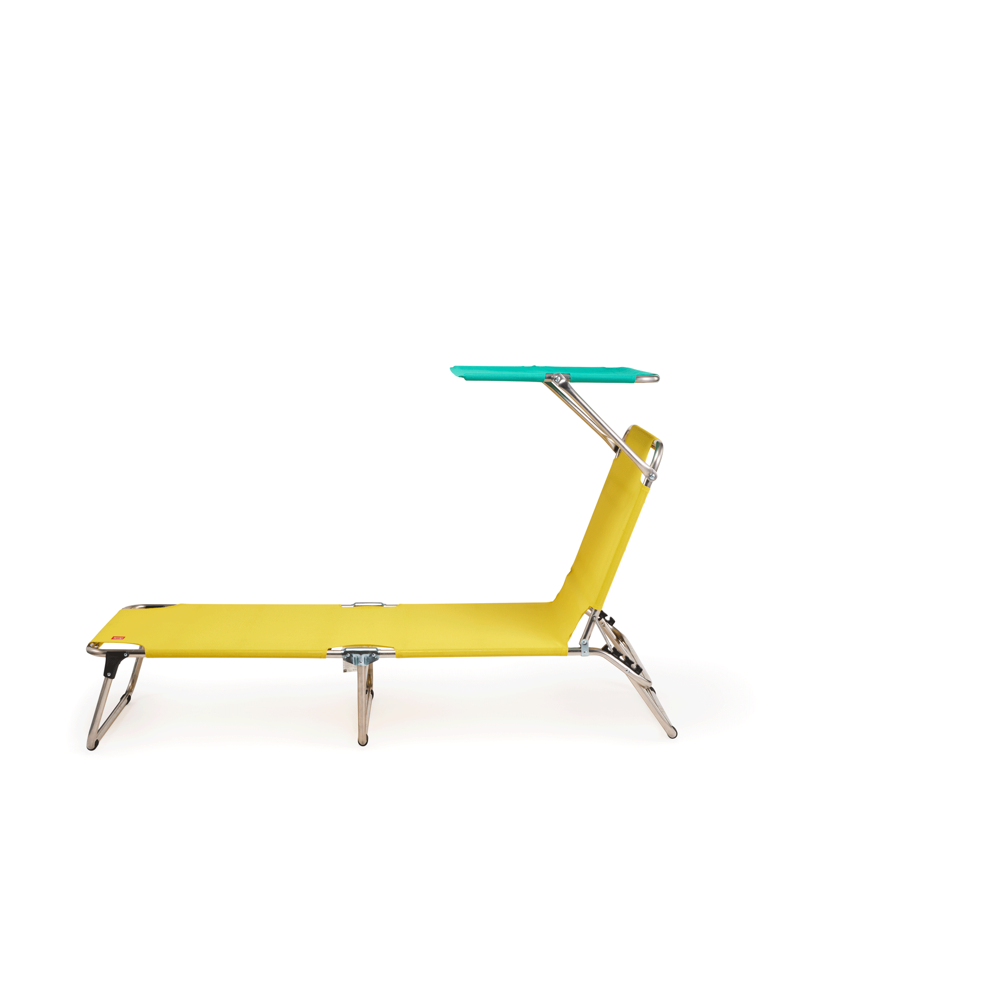 Amigo Outdoor Lounge Chair with Sun Shield - Yellow/ Teal – MoMA Design ...