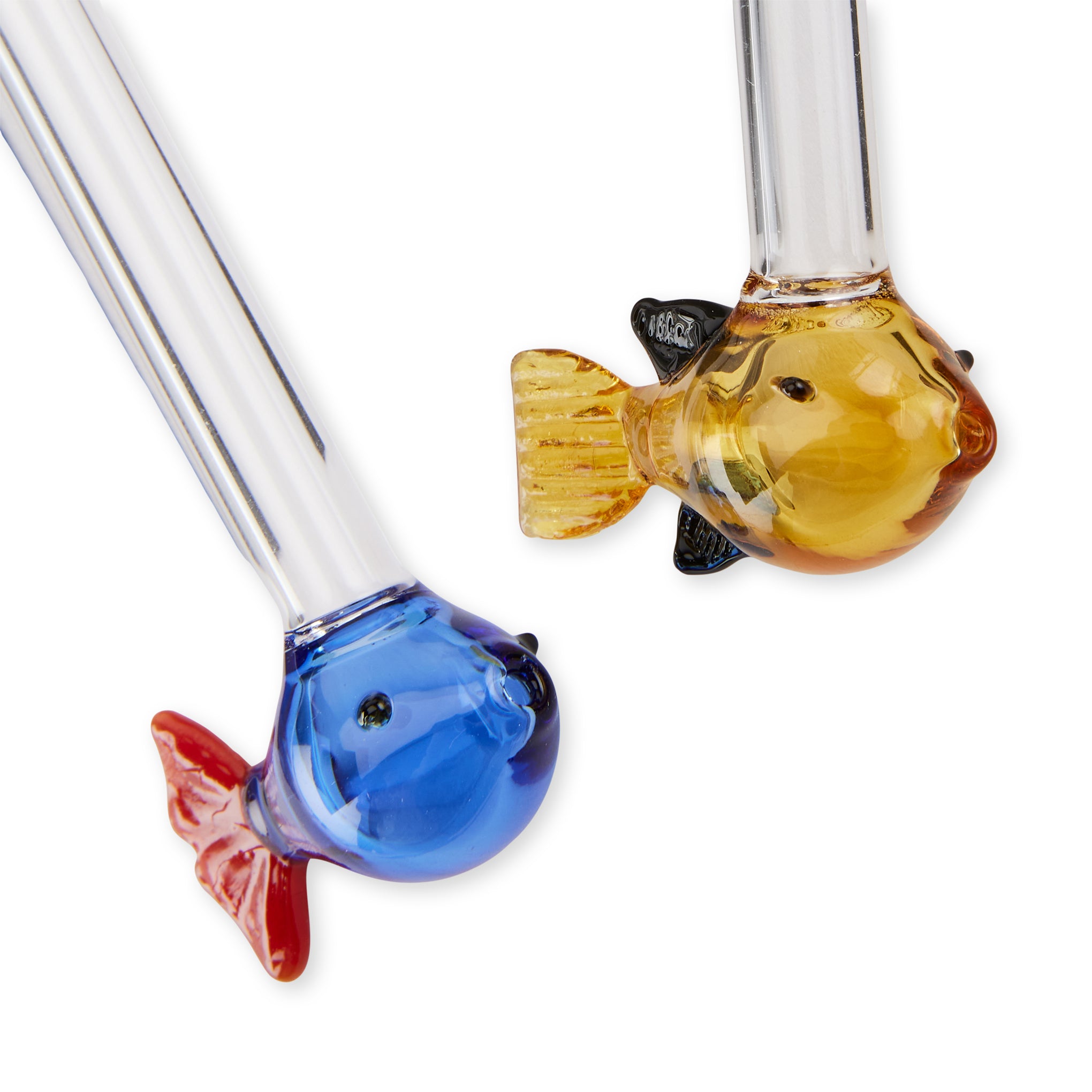 Glass Fish Straws - Set of 2 - Blue/ Amber – MoMA Design Store