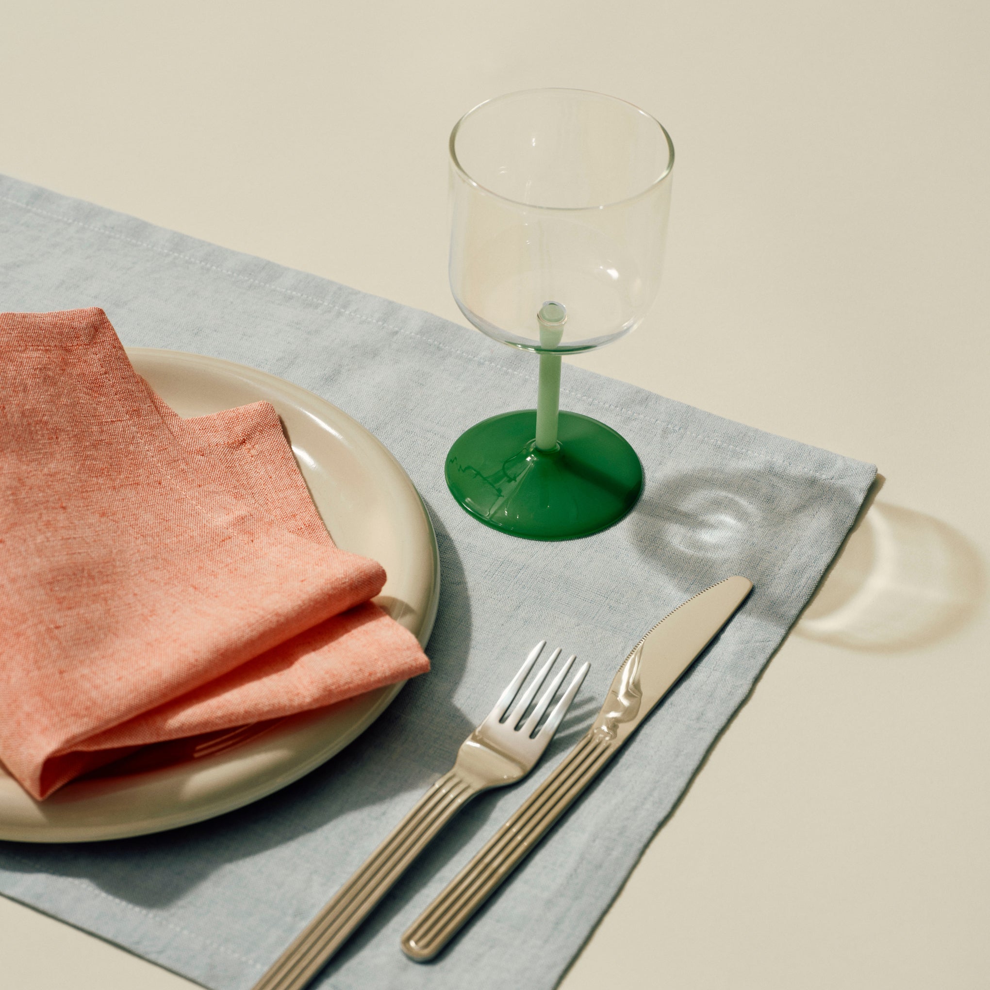 HAY Tint Wine Glasses - Set of 2 - Clear/ Jade Light Green/ Jade Dark ...