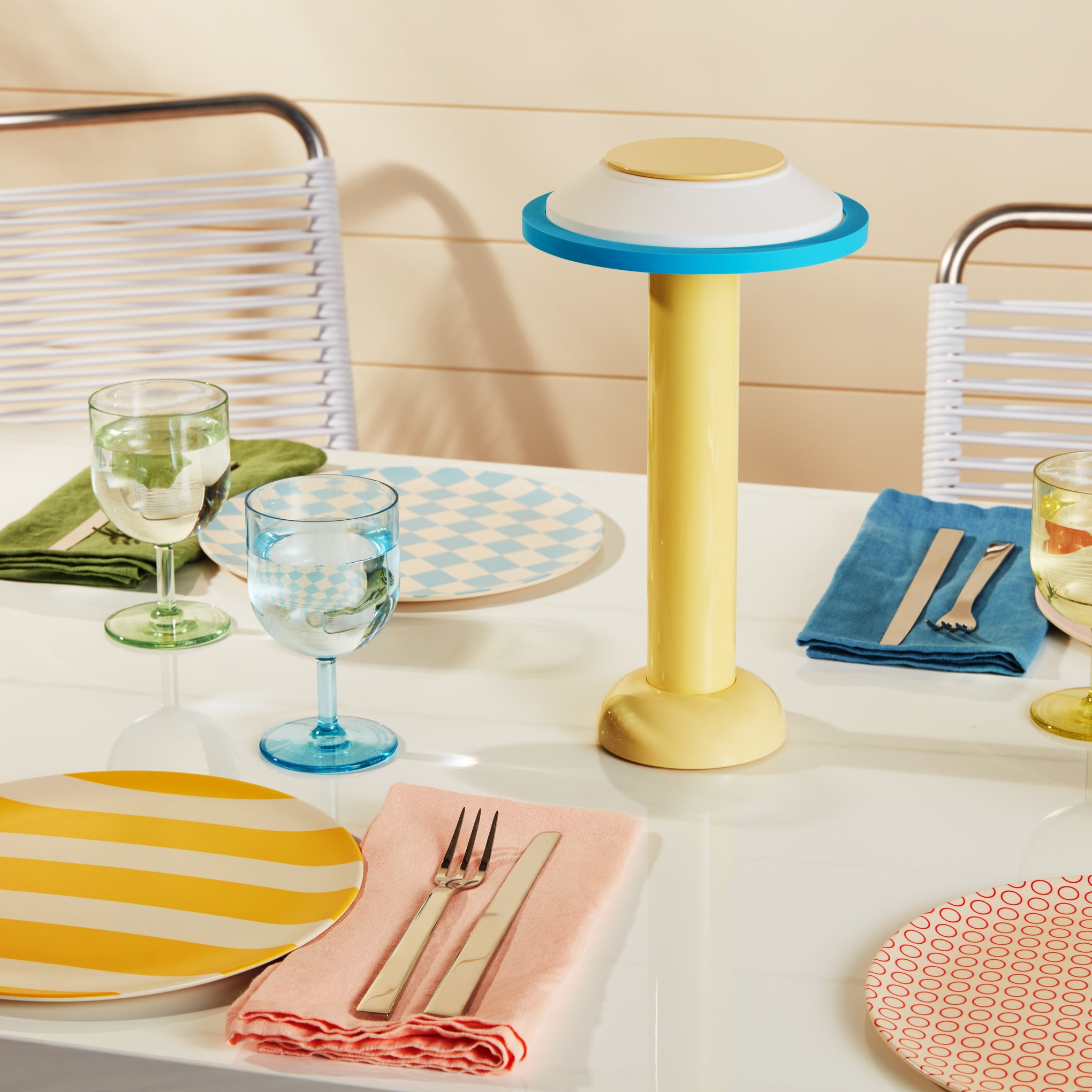 SOWDEN PL2 Portable Lamp - Yellow/ Blue – MoMA Design Store