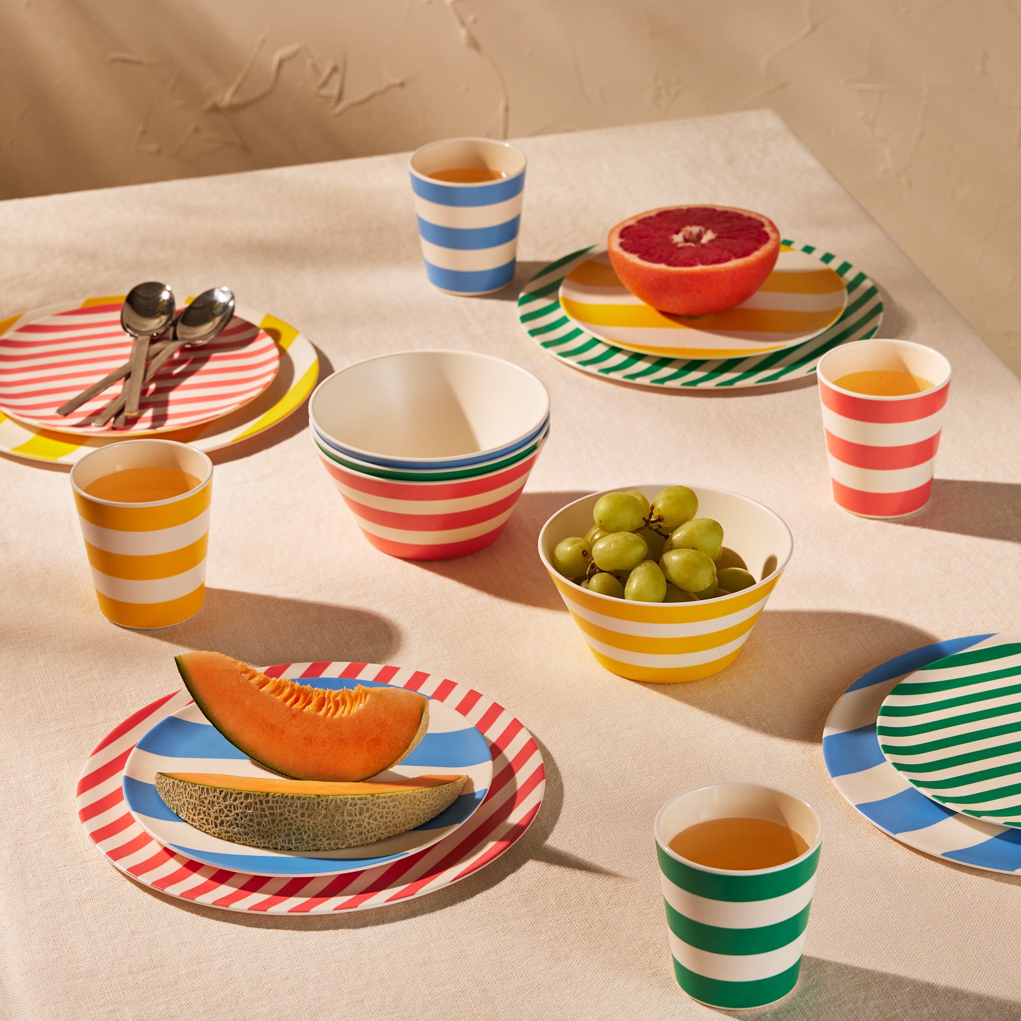 Bamboo Colorful Striped Dinnerware - Set of 4 - Dessert Plate – MoMA ...