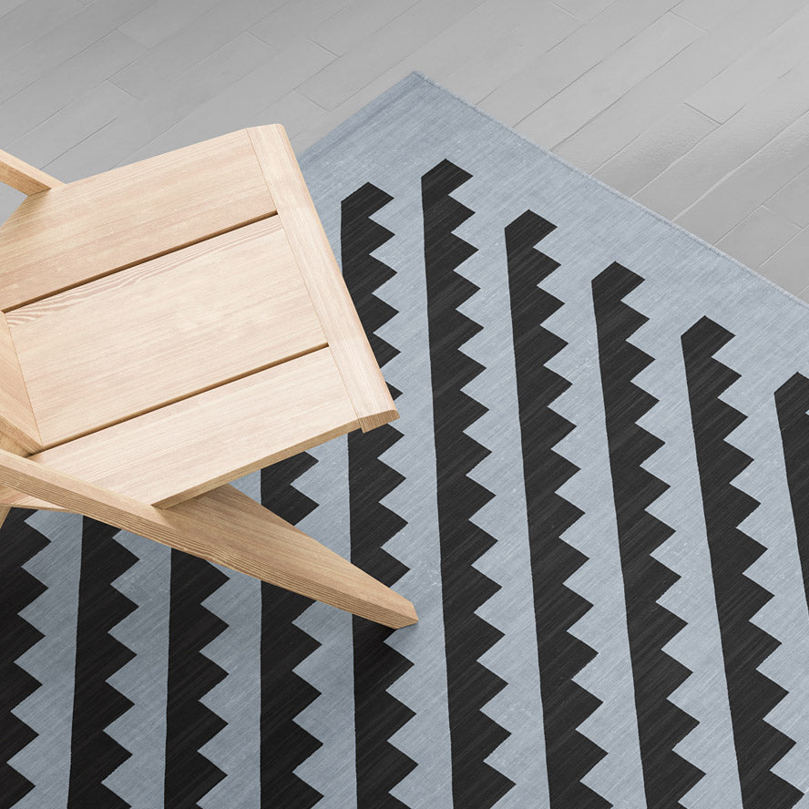 Maharam Alexander Girard Cotton Steps Rug - Blue Gray/ Black – MoMA ...