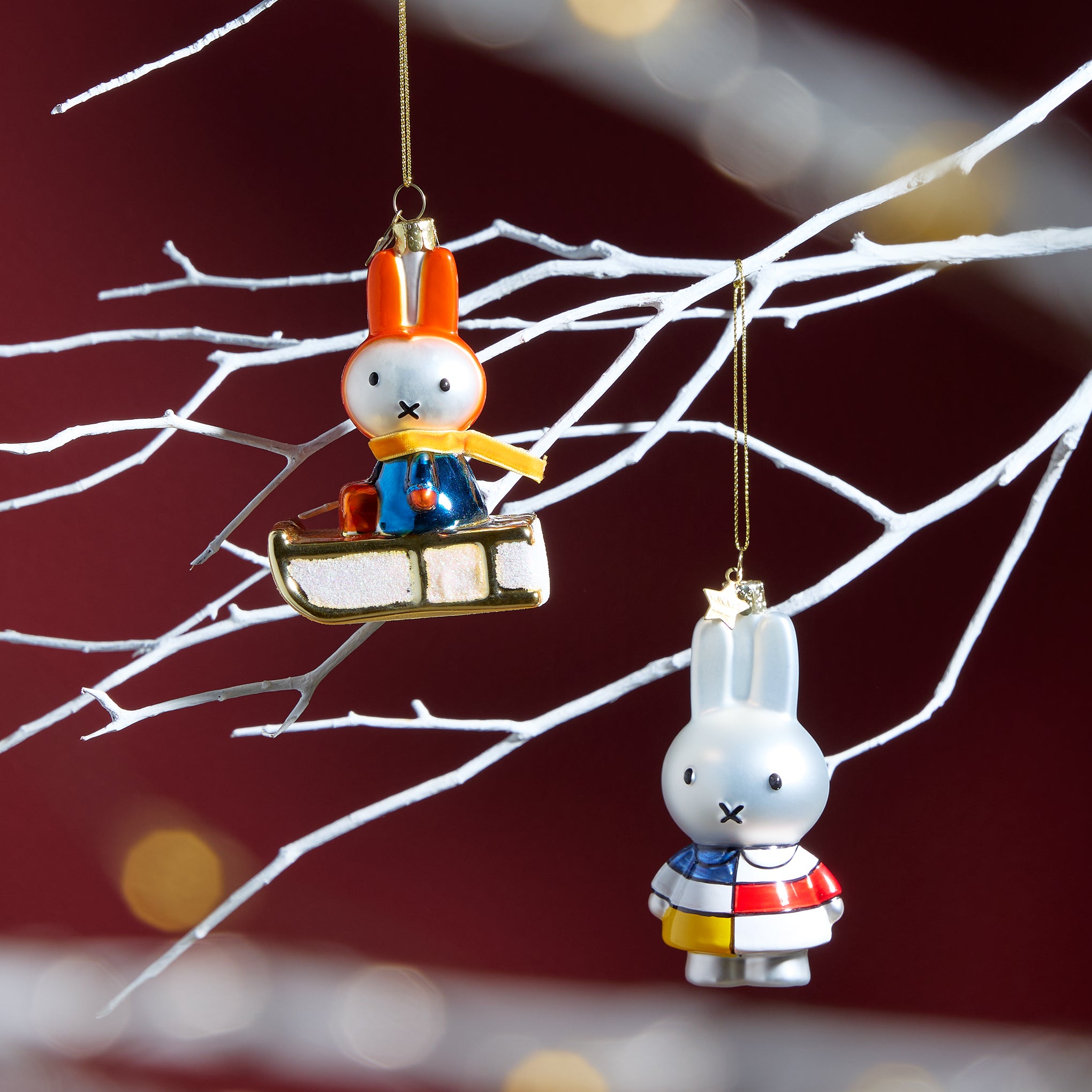 Miffy Glass Holiday Ornament - Miffy Snow Sled – MoMA Design Store