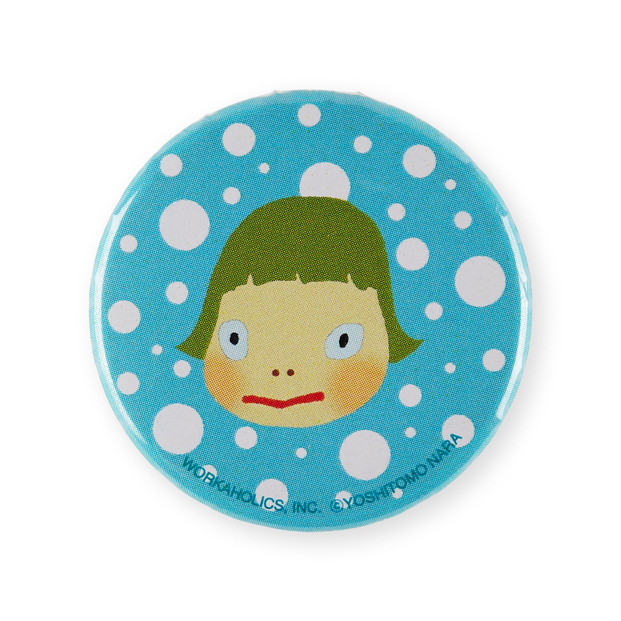 Yoshitomo Nara Metal Button Badge - Blue/ White Dots – MoMA Design Store
