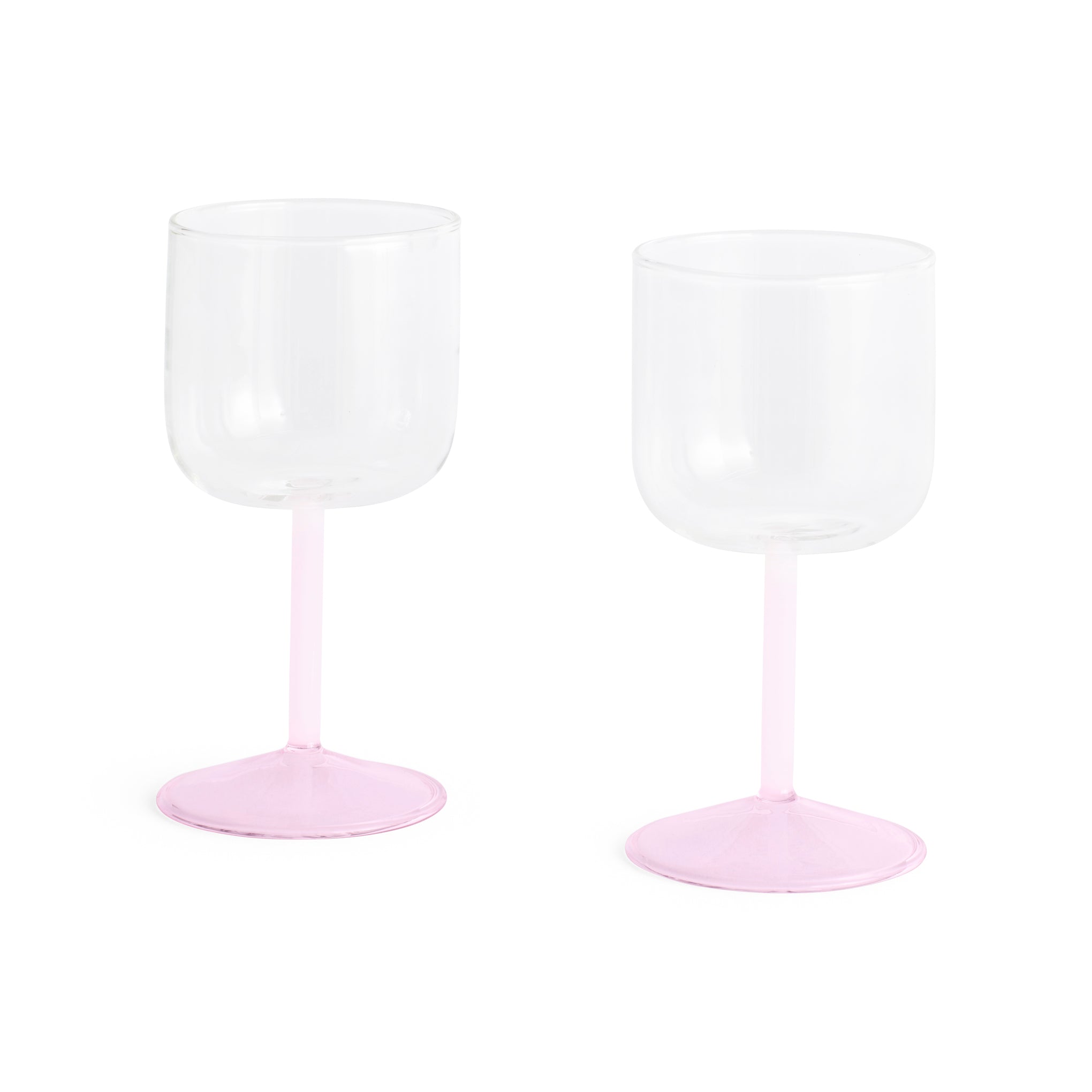 HAY Tint Wine Glasses - Set of 2 - Clear/ Jade Light Pink/ Light Pink ...